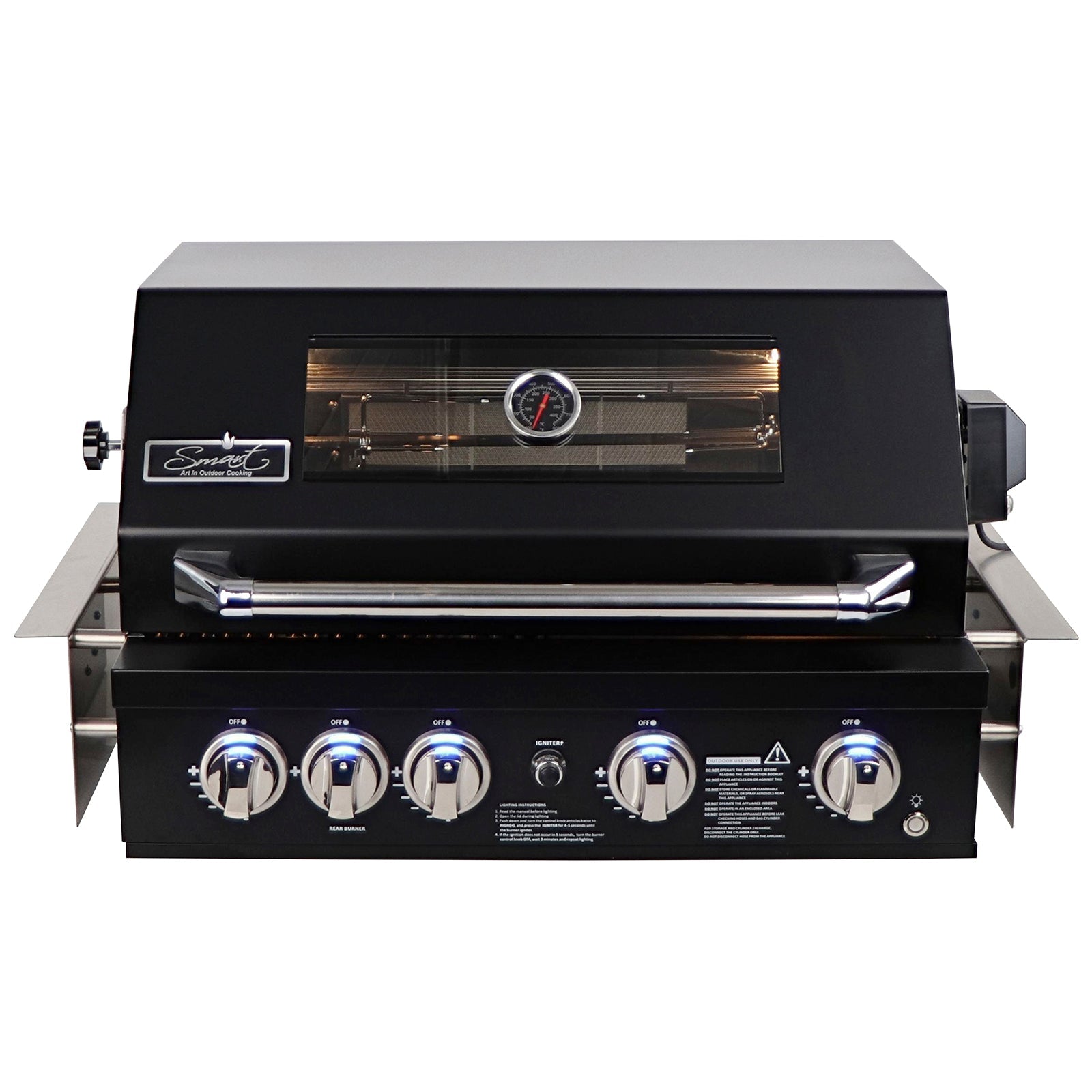 Smart 4 Burner Built-In Gas BBQ With Rotisserie & Rear Infrared Burner