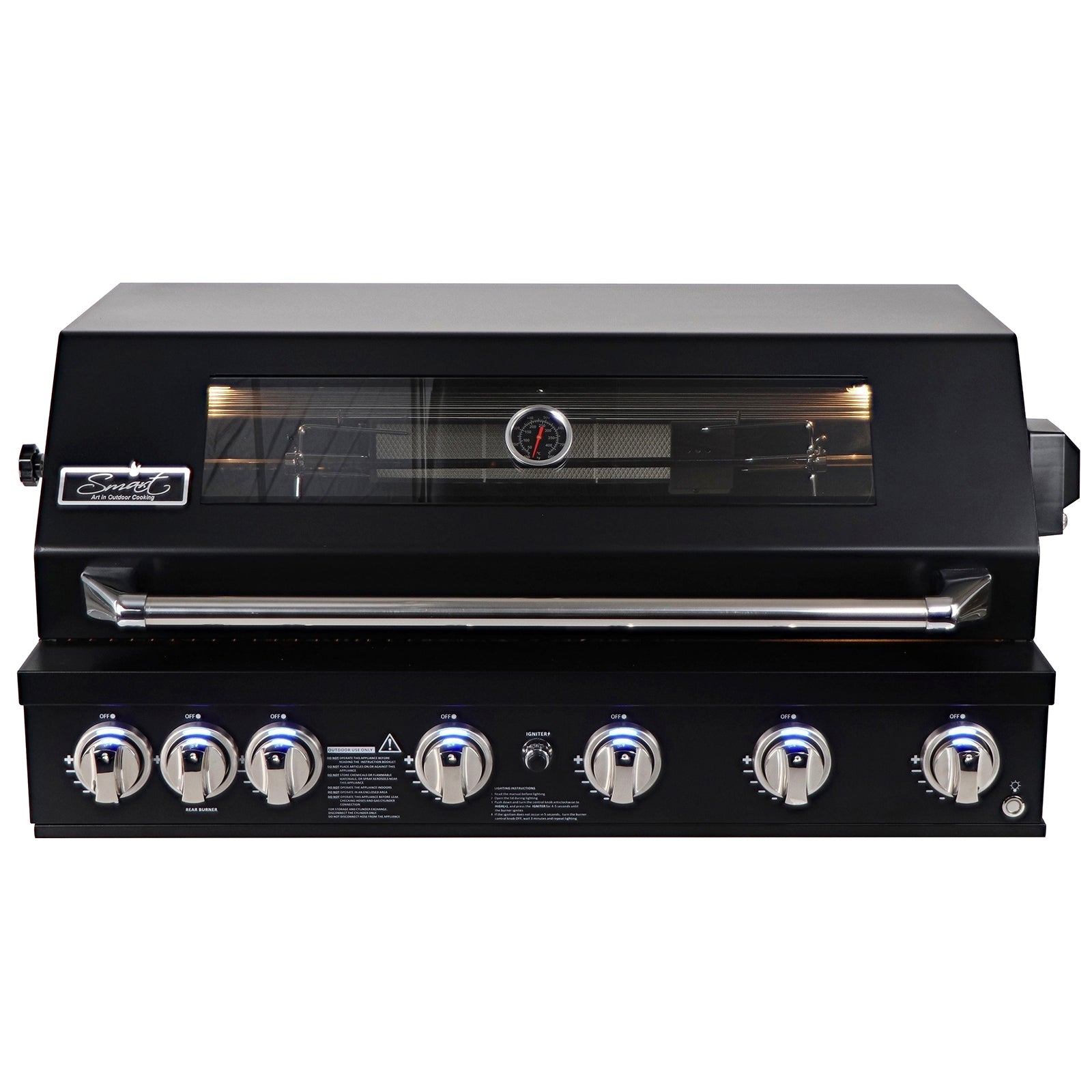 Smart 6 Burner Built-In Gas BBQ With Rotisserie & Rear Infrared Burner